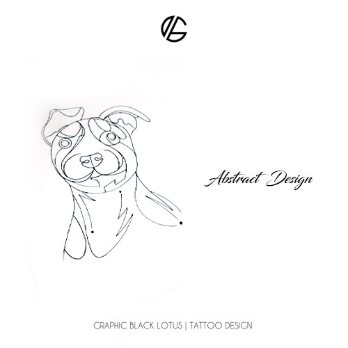 Abstract Dog - Graphic Black Lotus Tattoos Designs